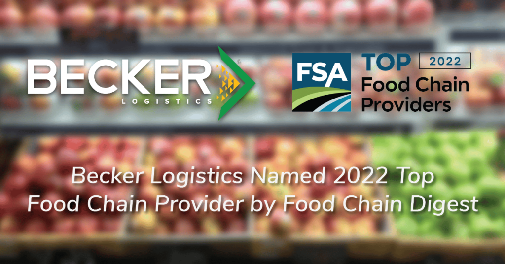 Becker Logistics Named 2022 Top Food Chain Provider by Food Chain Digest