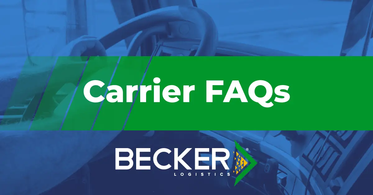Carrier FAQs with Becker Logistics